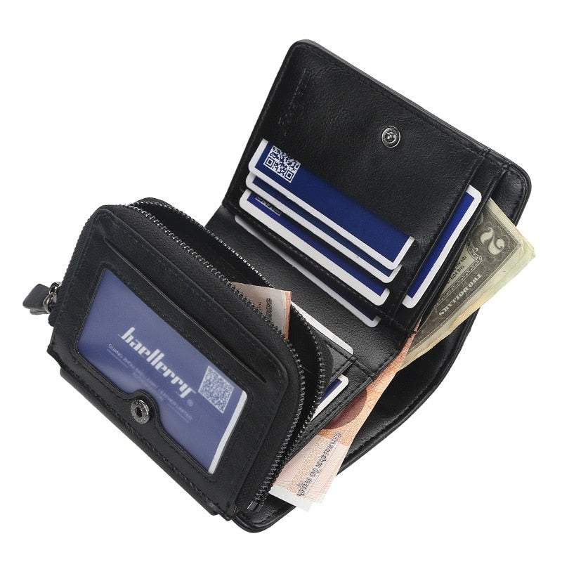 Leather Men Wallets, High Quality Vintage Zipper – Mc.Cross LLC